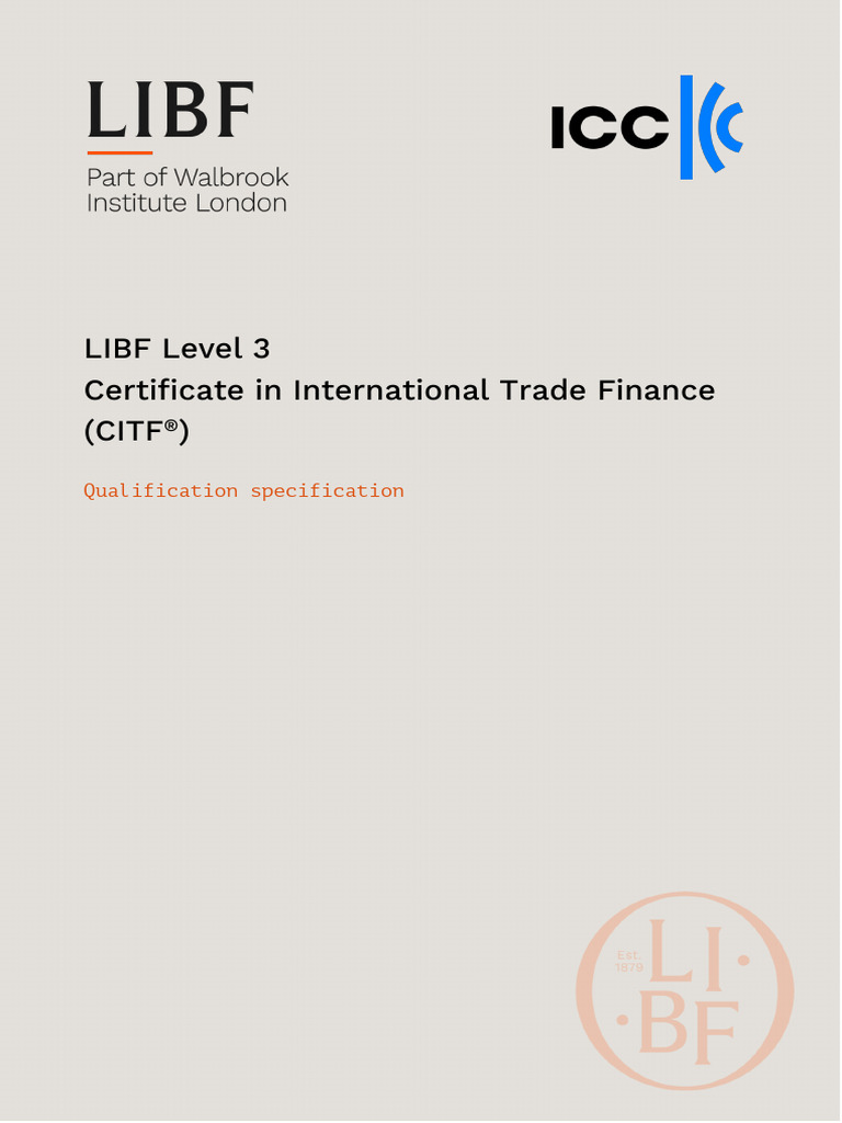 CITF® Qualification Overview 2025 | PDF | Economies | Business