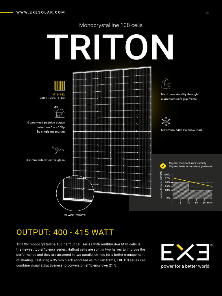 EXE EN Triton Mono 108 Cell 400 415 WP M10 108 9BB 10BB 11BB | PDF ...