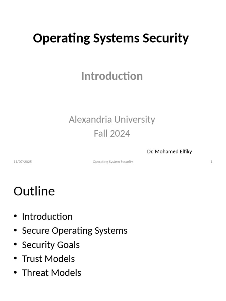 Operating System Security Overview | PDF | Operating System | Process ...