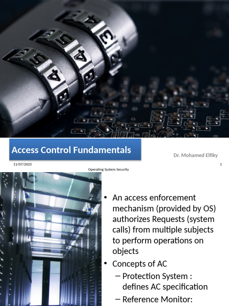 Lecture 4 Access Control Fundamental | PDF | Operating System | Matrix (Mathematics)