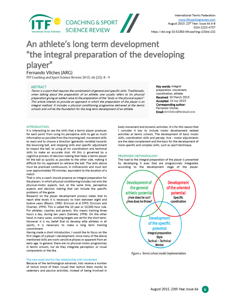 Integral Athlete Development in Tennis | PDF | Sports | Creative ...