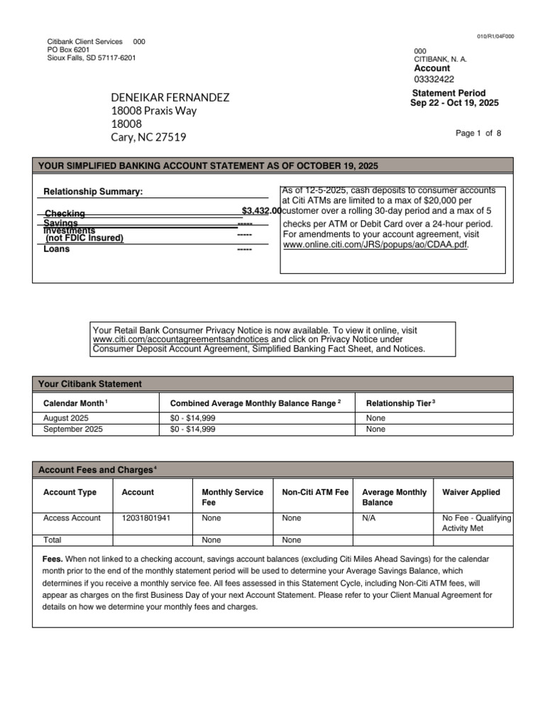 Statement Oct, 2025 2 | PDF | Debit Card | Transaction Account
