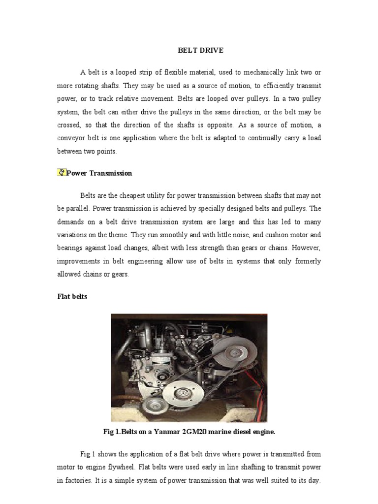 Belt Drive | PDF | Belt (Mechanical) | Transmission (Mechanics)