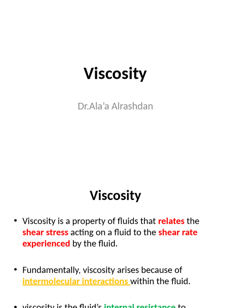 6.Viscosity and Fluid Motions (1) | PDF | Viscosity | Fluid Mechanics