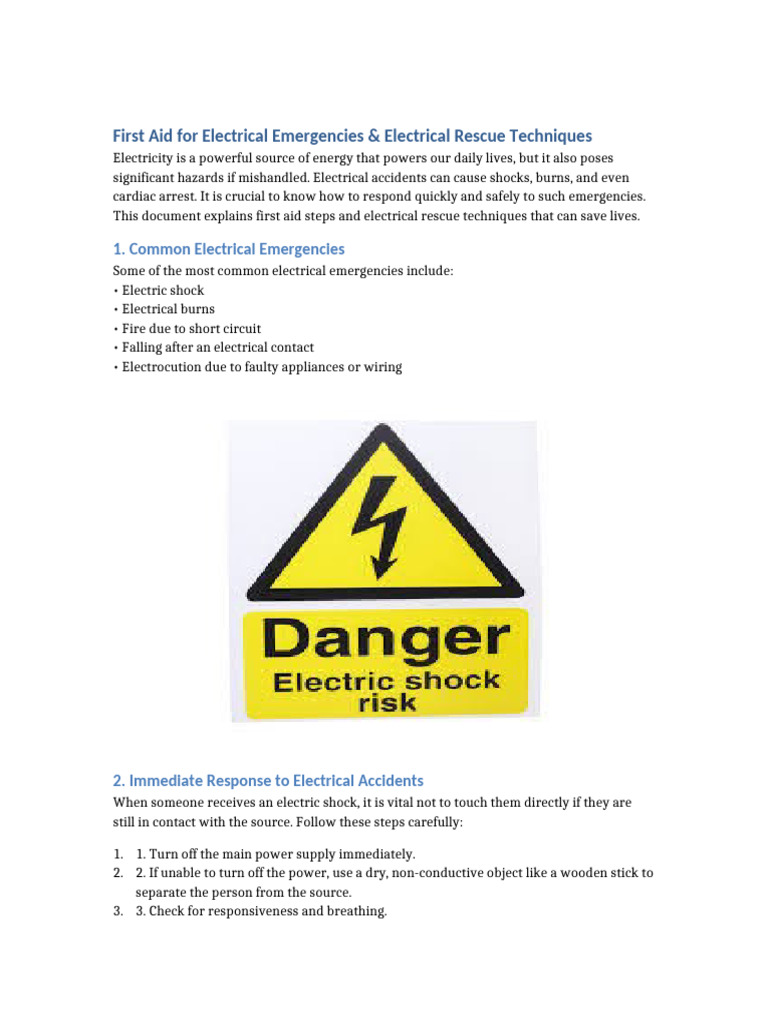 First Aid Electrical Emergencies | PDF | First Aid | Emergency
