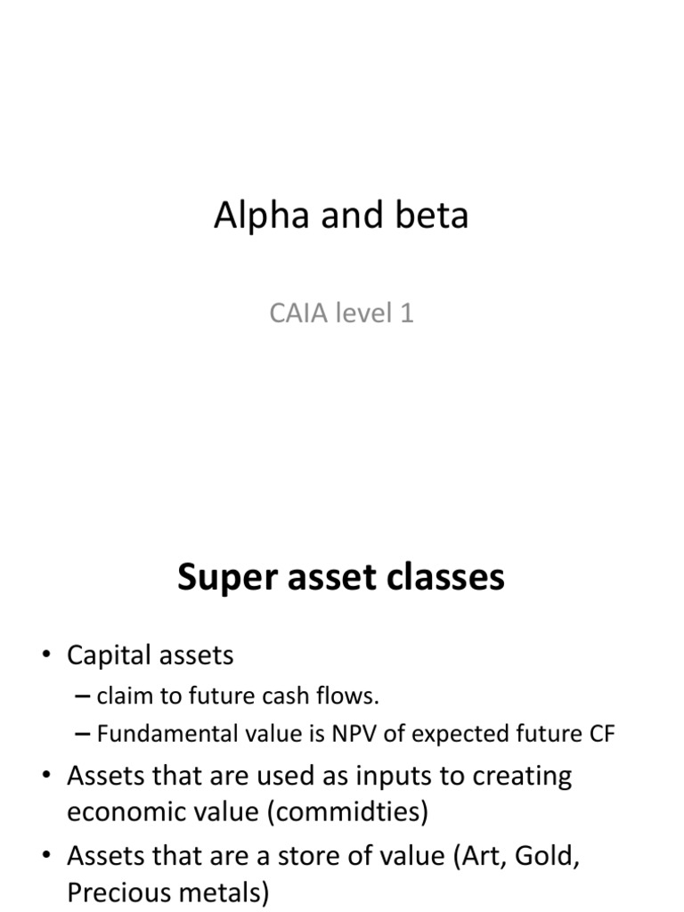 Alpha & Beta | PDF | Beta (Finance) | Asset Allocation