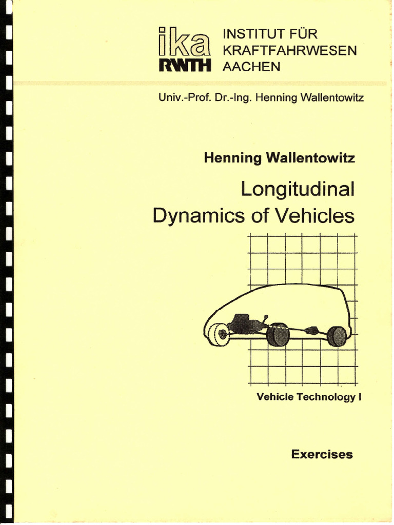 Longitudinal Dynamics of Vehicles - Exercises | PDF