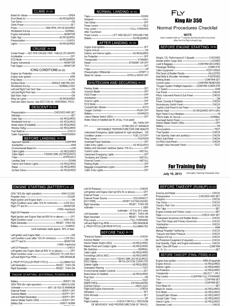 350 Shorty Checklist | PDF