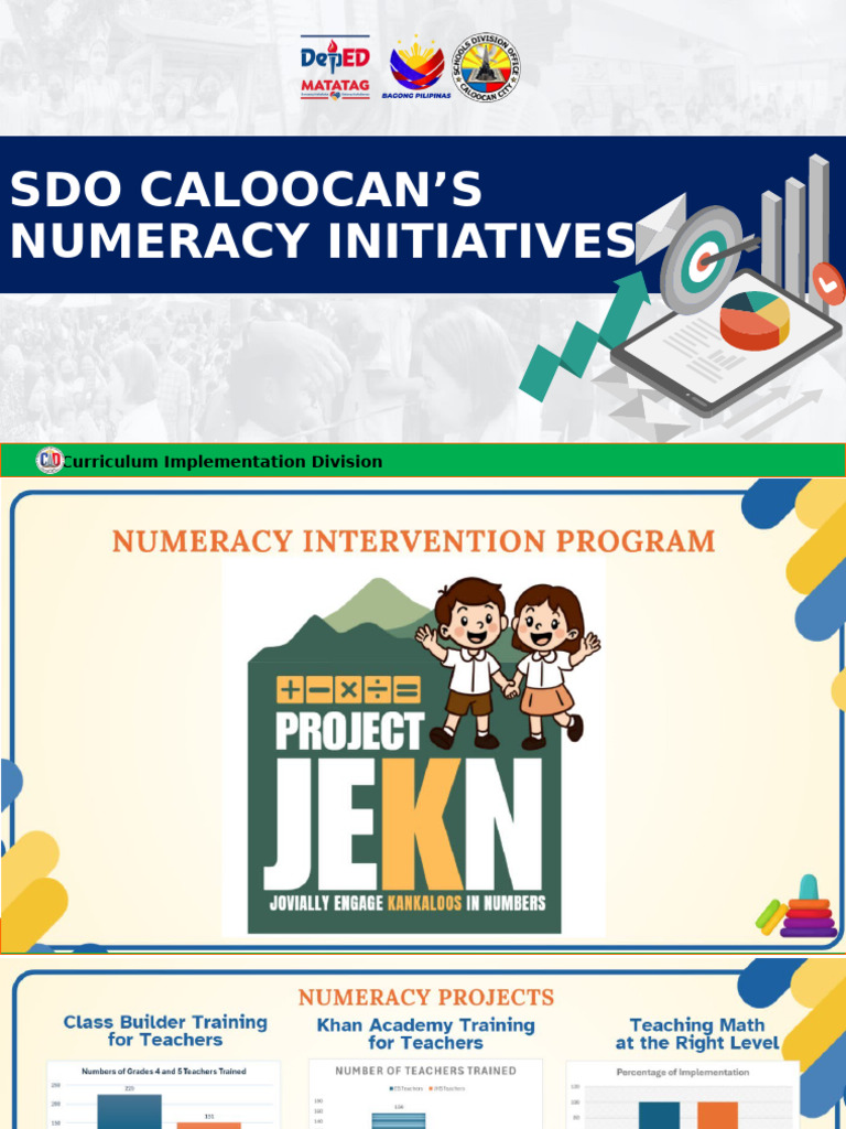 SDO Caloocan Numeracy Initiatives and Assessment Results | PDF