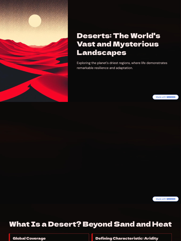 Deserts The Worlds Vast and Mysterious Landscapes | PDF | Desert | Rain