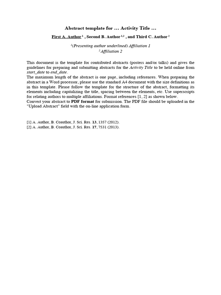 Abstract Template | PDF