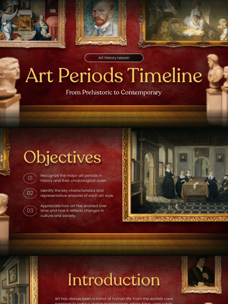 Timeline of Art Periods Presentation Red and Yellow Illustrative and ...
