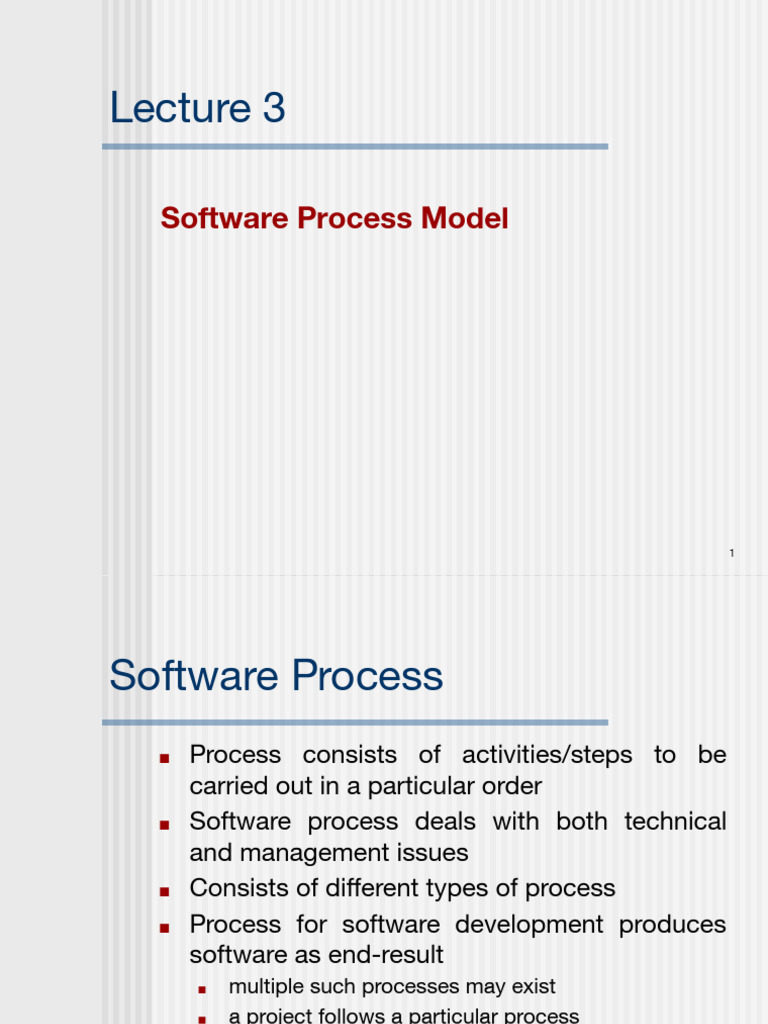Lecture 3 Software Process Model | PDF | Software Development Process ...