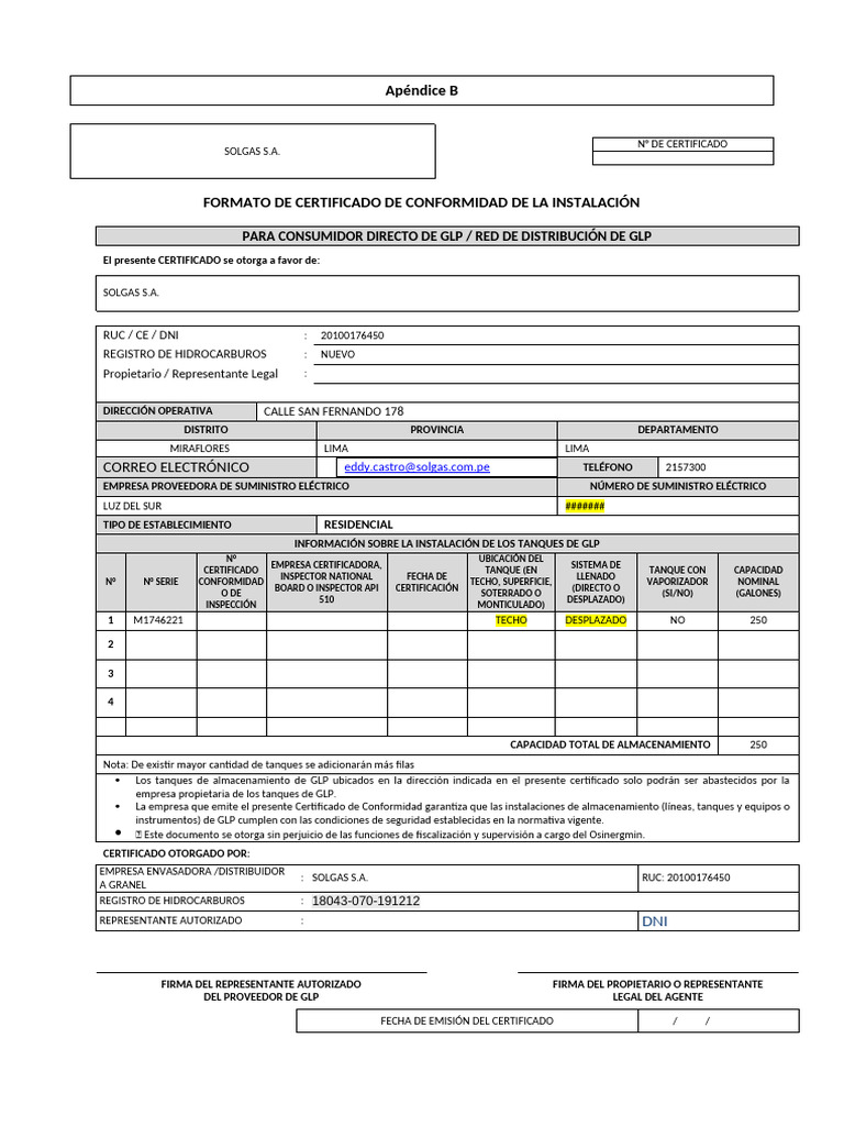 Apendice B para emitir CCI | PDF