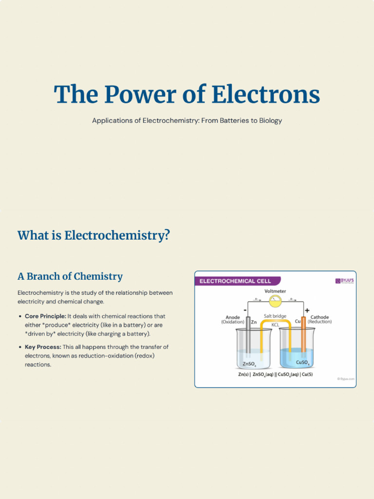 Applications of Electrochemistry | PDF