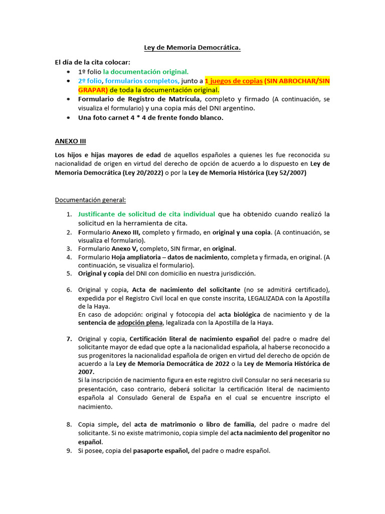 Anexo III. Instrucciones y Formularios | PDF | Cónsul (representante ...