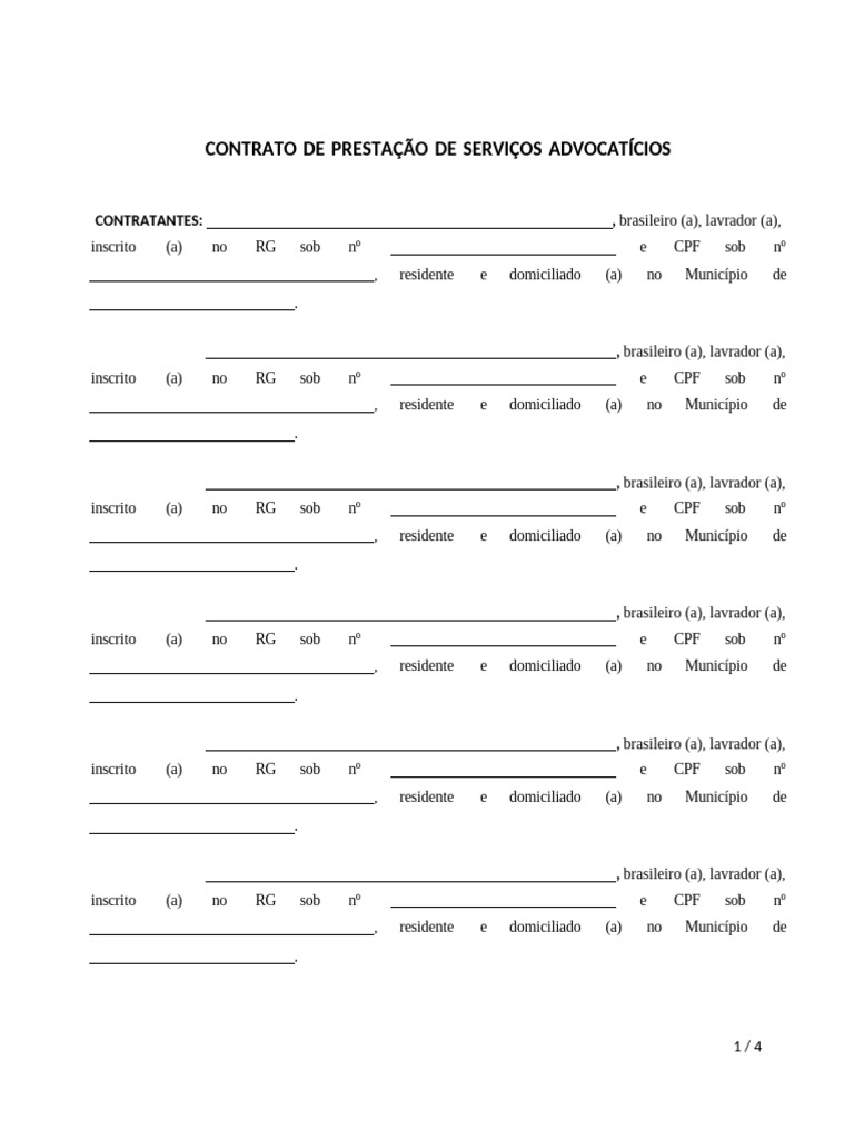 Contrato de Serviços Advocatícios | PDF