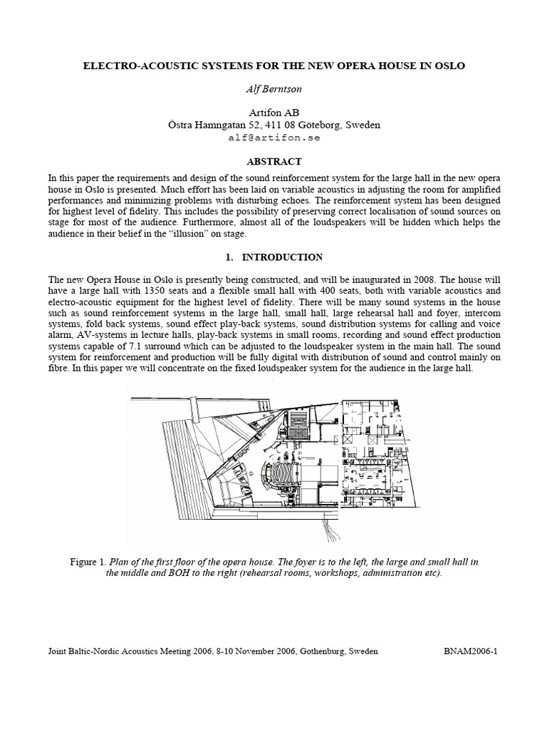 Oslo Opera House Sound System Design | PDF | Loudspeaker | Sound