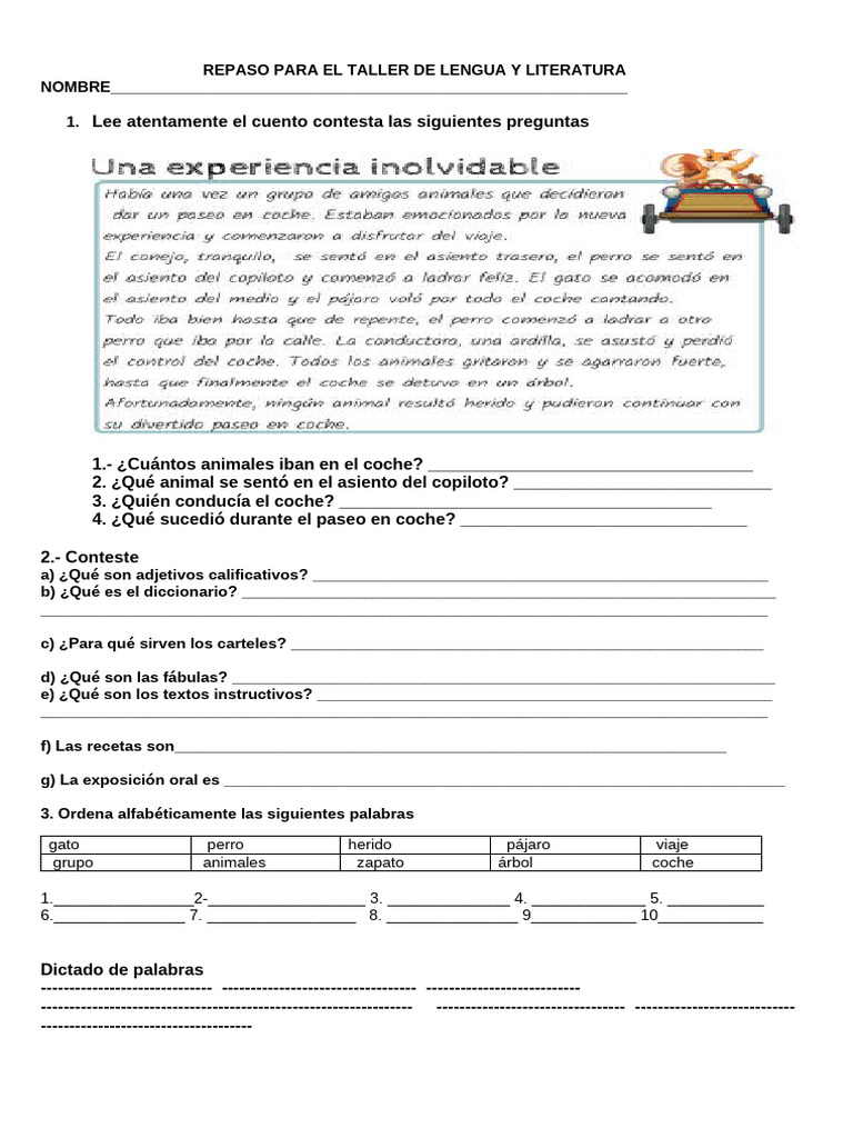Repaso de Lengua y Literatura | PDF