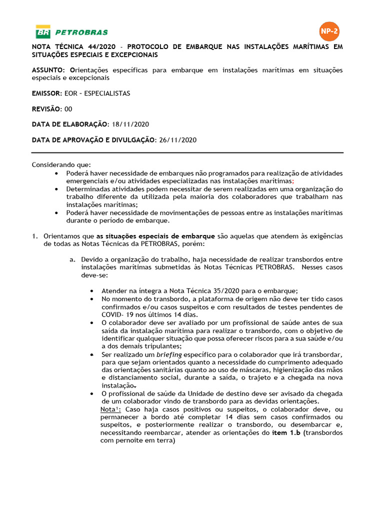 44. Nota Técnica 44_2020 - Protocolo de Embarque Em Instalações ...