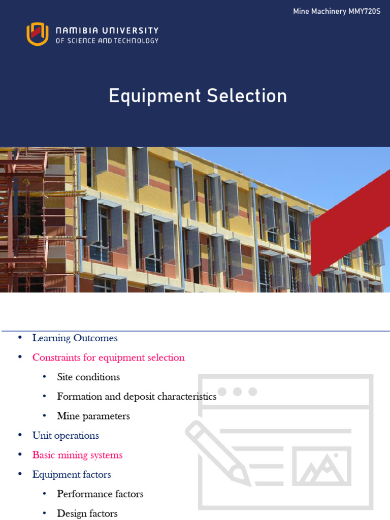 Lecture 03 - Equipment Selection1 | PDF | Mining