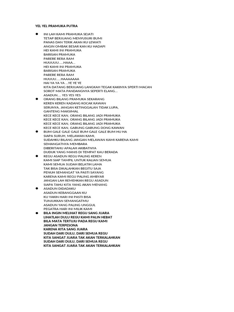 Yel Yel Pramuka | PDF