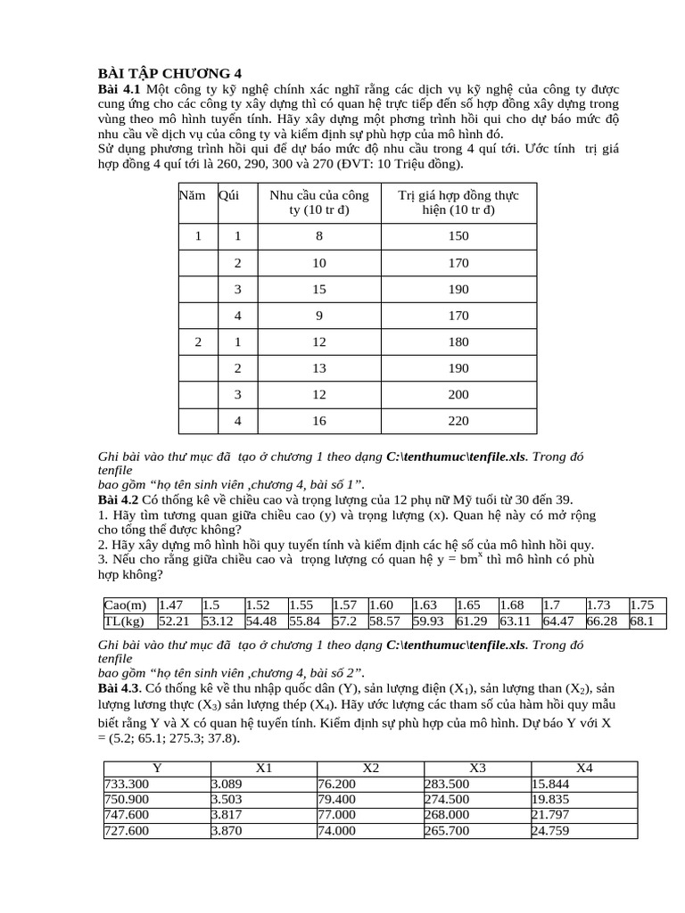 Bai Tap Phan Tich Hoi Quy | PDF