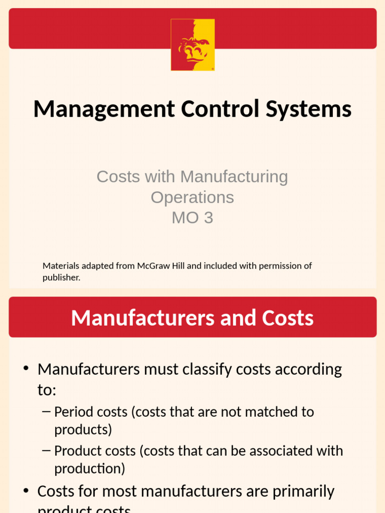 Costs With Manufacturing Operations | PDF | Cost Of Goods Sold | Income ...