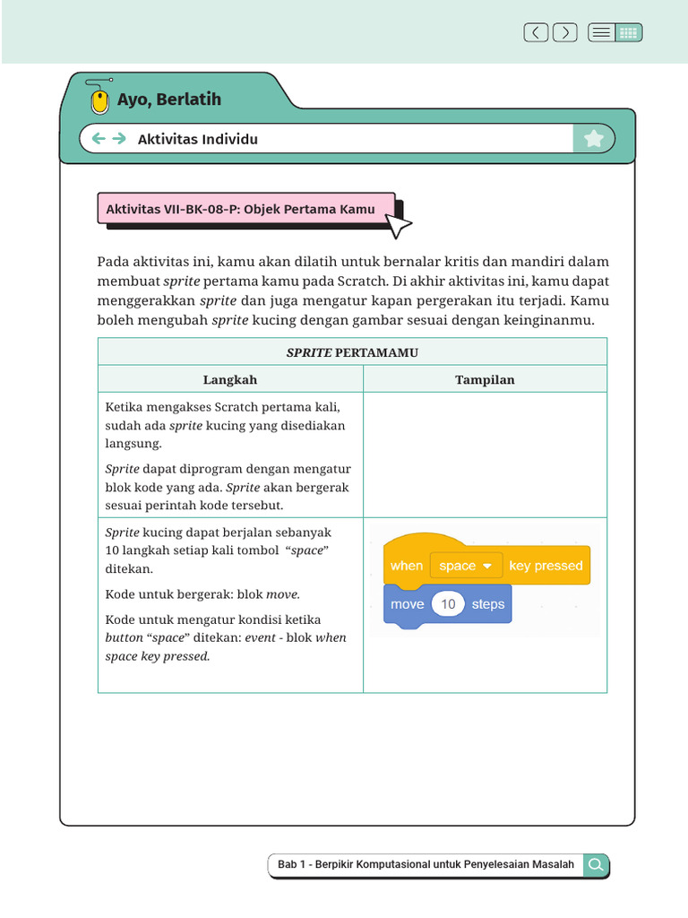 Buat Sprite Pertama di Scratch | PDF