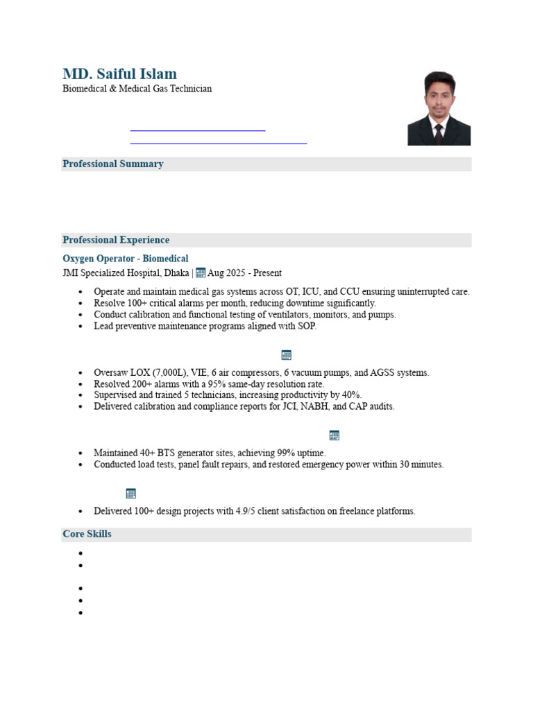 CV of Saiful Islam 2P | PDF
