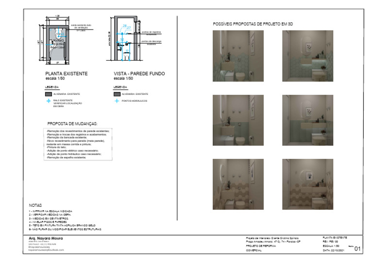 PROJETO DE REFORMA- LAVABO-ODONTOLOGIA SPÍNOLA-R00-22-10-2021-Model | PDF
