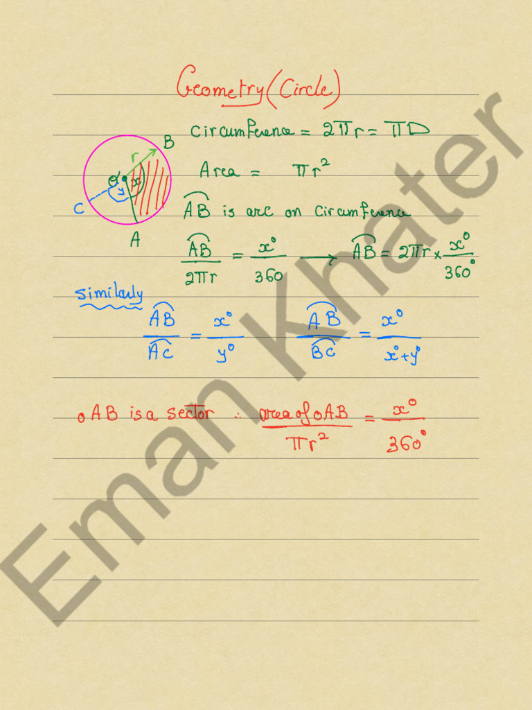Year 7 Angles and Circle Geometry Worksheet | PDF