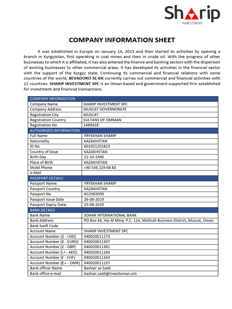 Cis Sharip Investment SPC 3 | PDF
