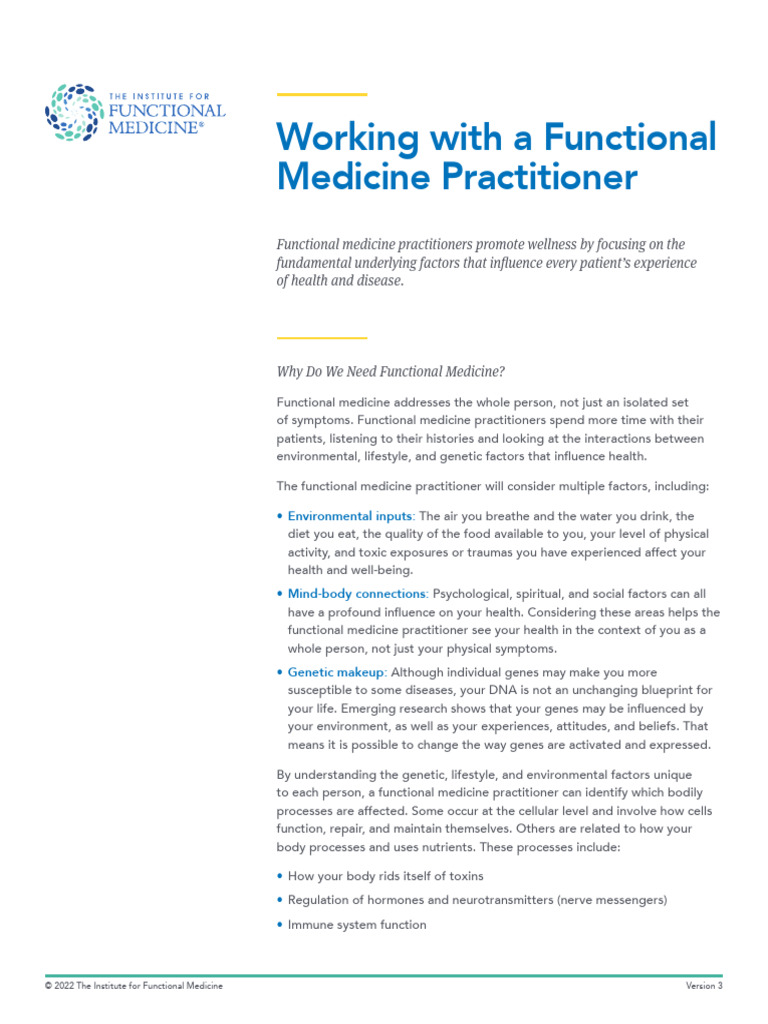 Understanding Functional Medicine Care | PDF | Genetics | Gene