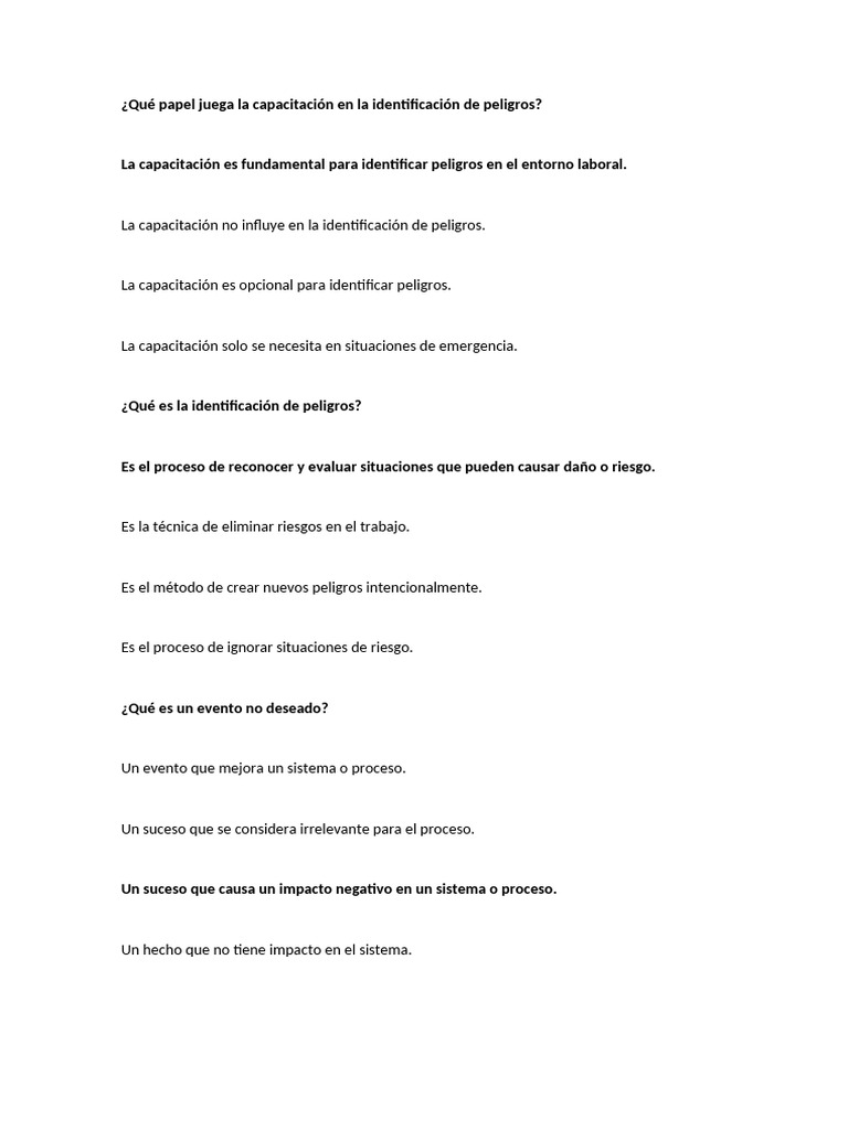 Quiz de Prevención de Riesgos de Seguridad (Sesion Nº 4) | PDF | Riesgo ...