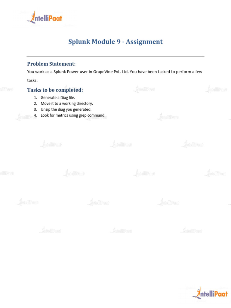 Splunk Module 9 Assignment Tasks Guide | PDF