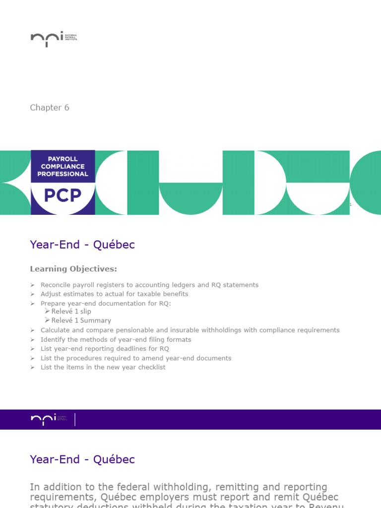 Québec Year-End Payroll Guide | PDF | Payroll | Payroll Tax