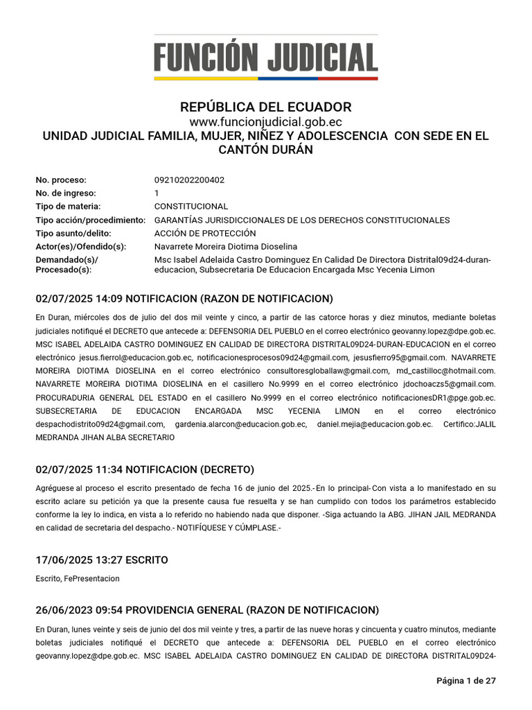 Expel 09210202200402 23752117 03092025 Primer Nivel | PDF | Debido al ...