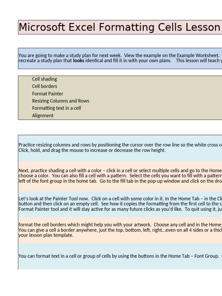 Lesson 1 - formatting | PDF