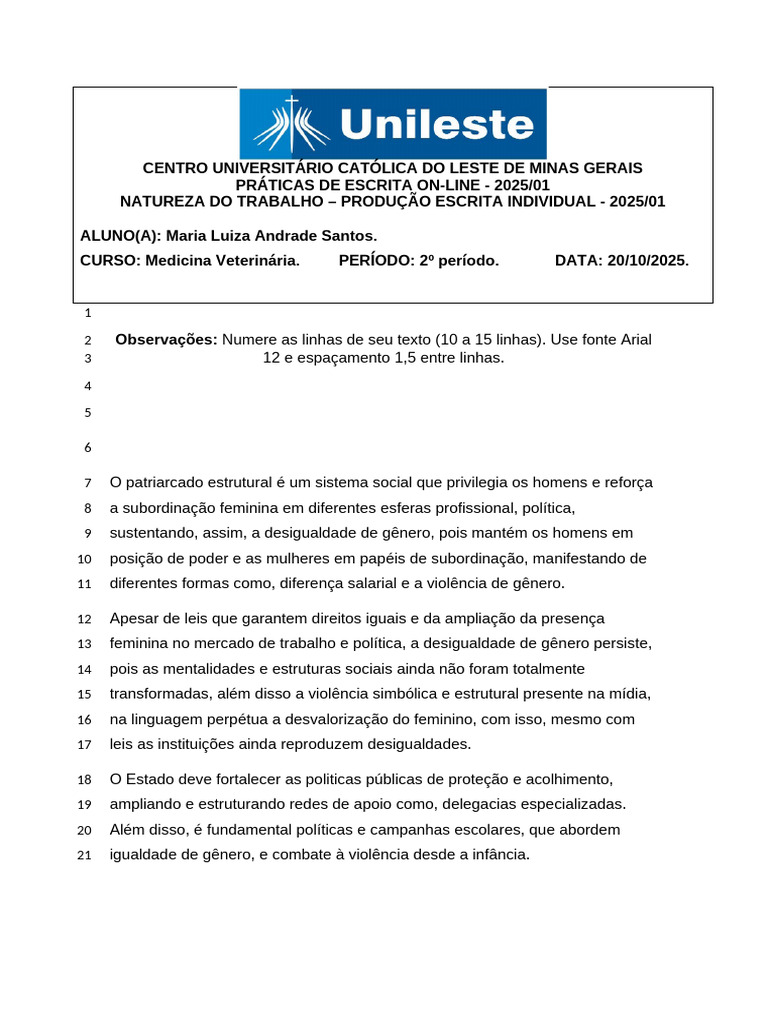 Folha de Resposta Ativ 2 2025 2 Ml | PDF