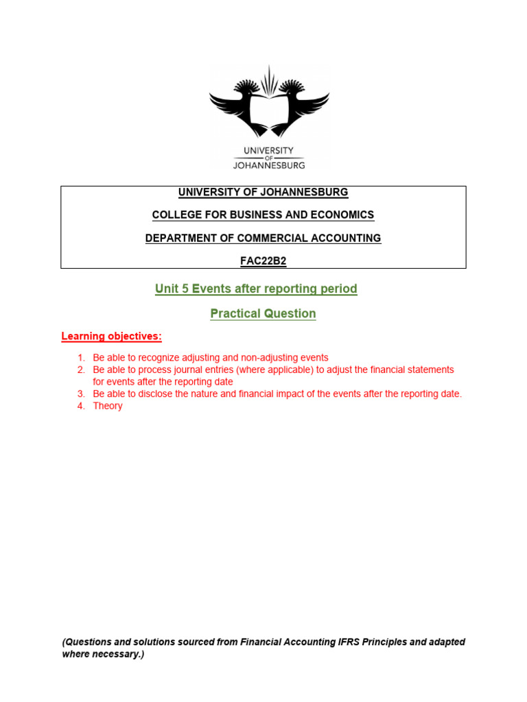 Events After Reporting Period Practical Question - 2025 | PDF | Debits And Credits | Business