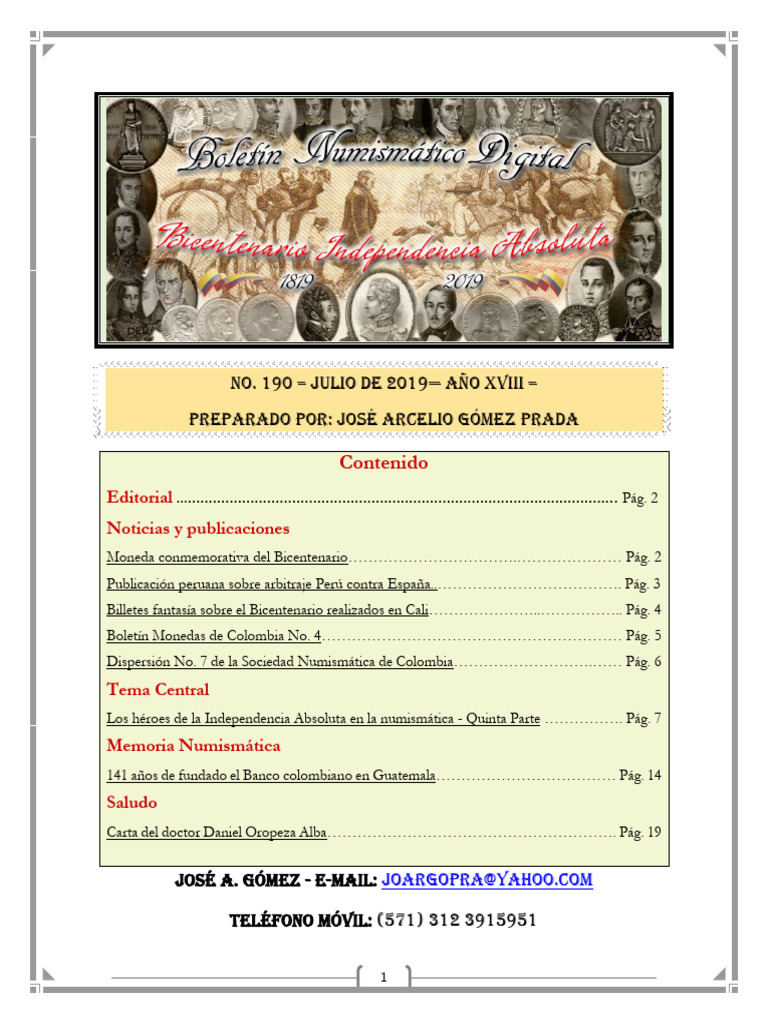 Numismática del Bicentenario en Colombia | PDF | Dinero | Numismática