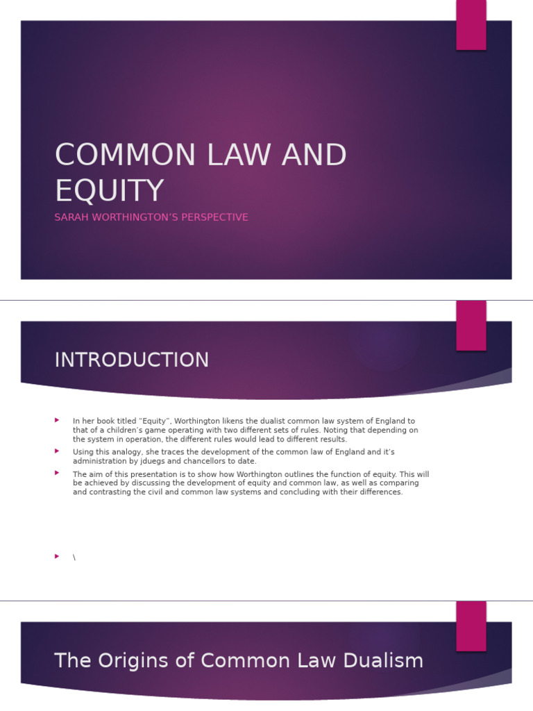 Common Law vs. Equity Explained | PDF | Equity (Law) | Common Law