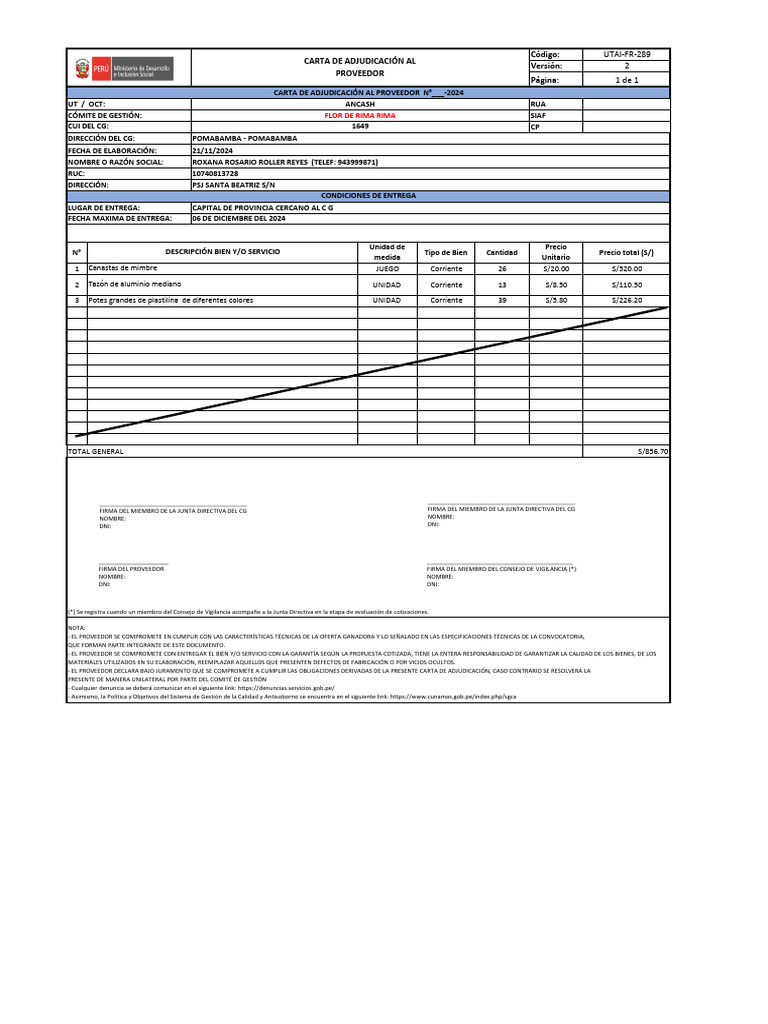 Naexo 02 - Cart Adj - Sesiones - Roxana Cg. Flor de Rima Rima | PDF