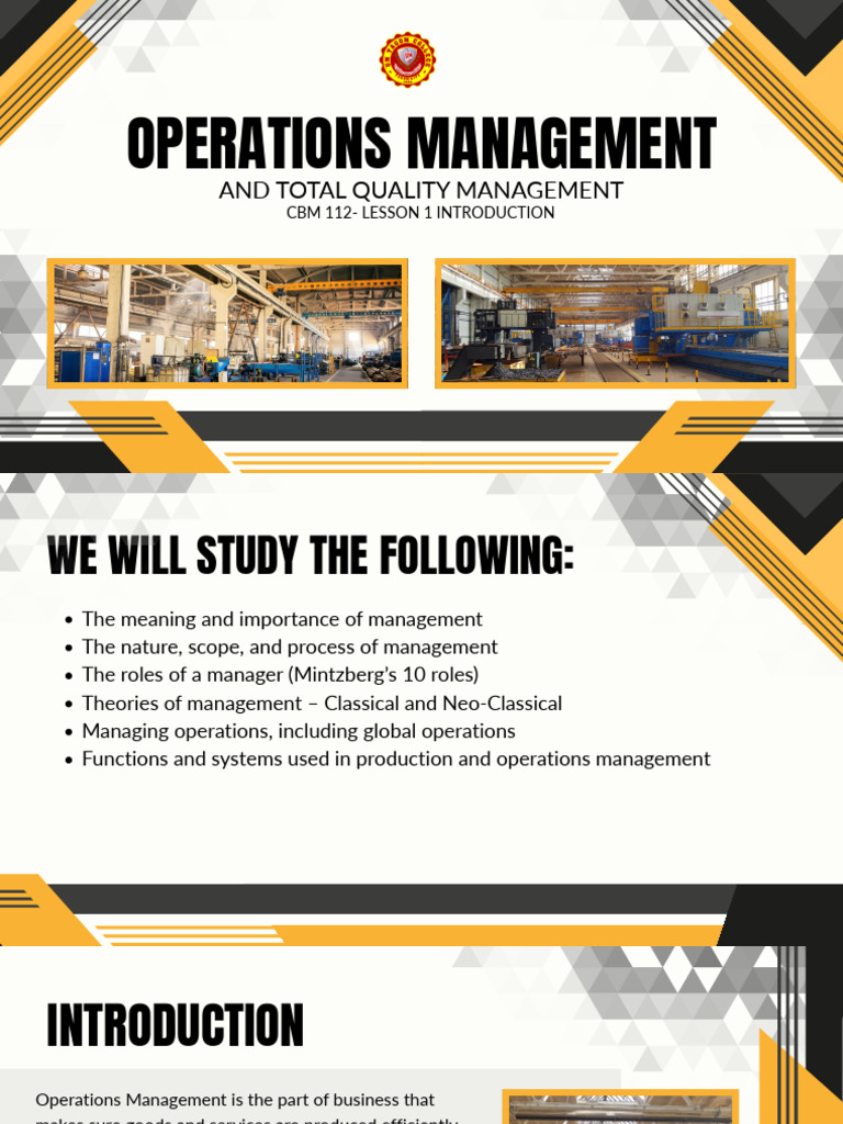Operations Management Fundamentals | PDF | Supply Chain | Business