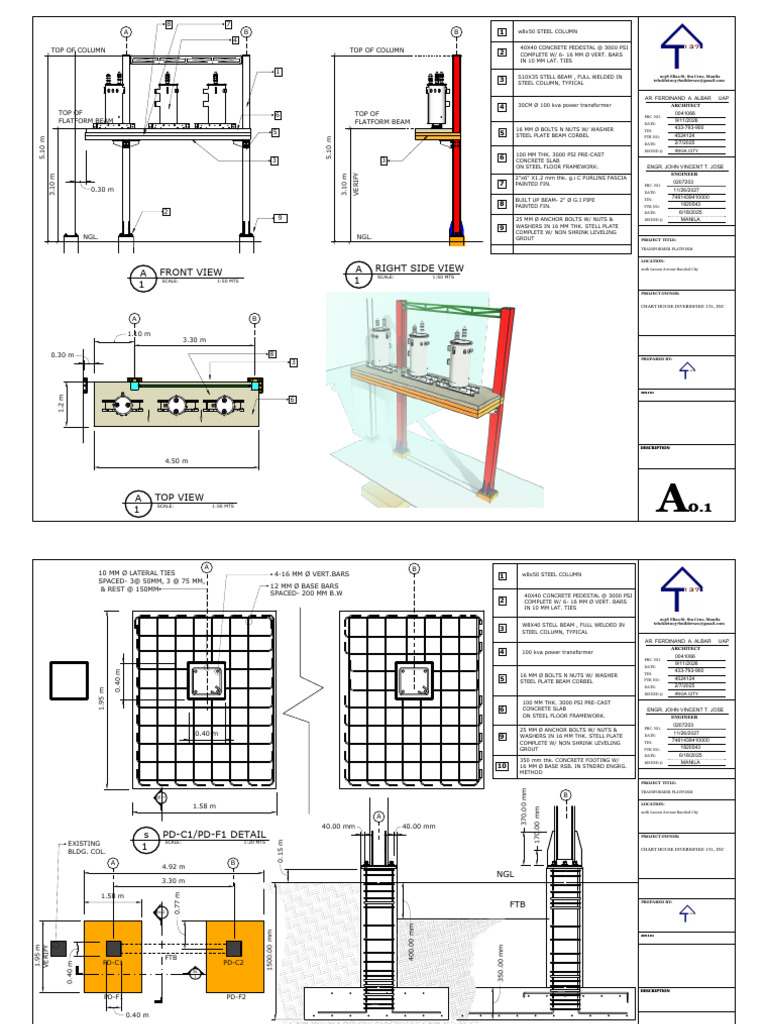 Trans Pad Steel 3 Pedestal Revision | PDF | Masonry | Architectural ...