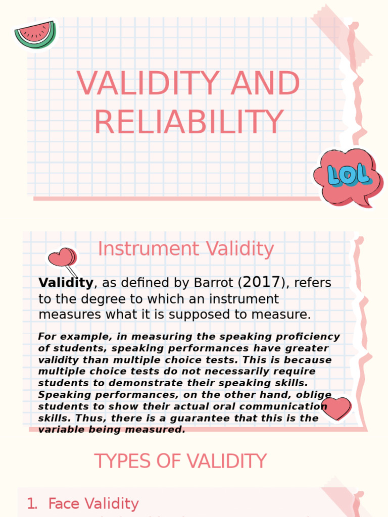 Validity and Reliability | PDF | Validity (Statistics) | Psychology
