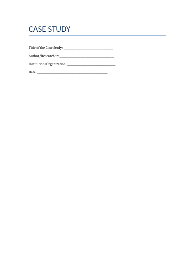 Case Study Template | PDF