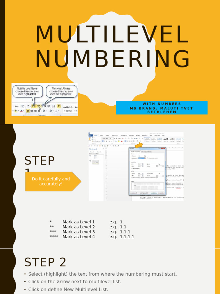 CP IP ODP Multilevel Numbering Part 1 | PDF | Text