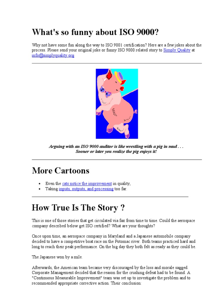 ISO 9001 jokes | Iso 9000 | Business